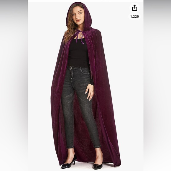 Other | 59 Velvet Hooded Cape Unisex Halloween Cloak For ...
